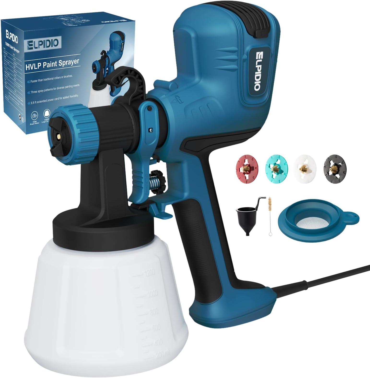 Amazon.com : WIBENTL Paint Sprayer, 700W HVLP Electric Spray Paint Gun ...