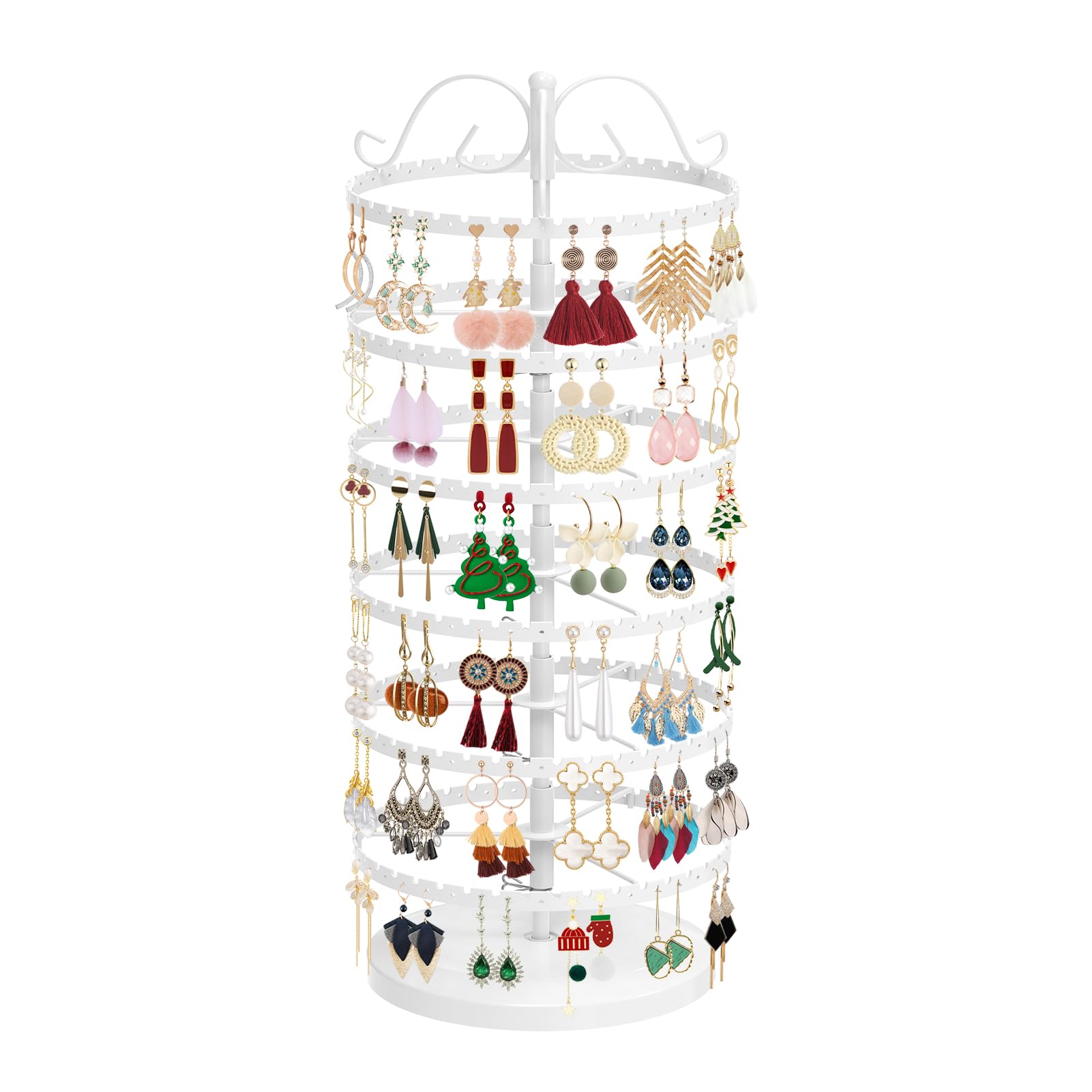 Amazon.com: MODOWEY 6 Tier Rotating Earring Holder Organizer ...