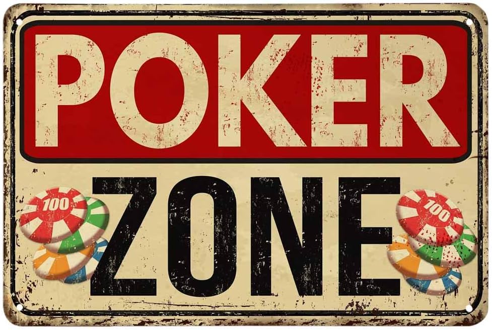 Amazon.com: AOYEGO Poker Zone Tin Sign, Vintage Metal Tin Signs for ...