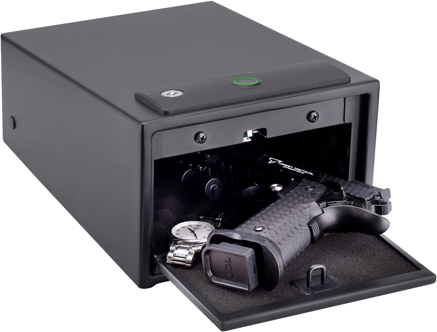 Amazon.com: SOULYI Biometric Fingerprint Gun Safe For Pistols With Two ...