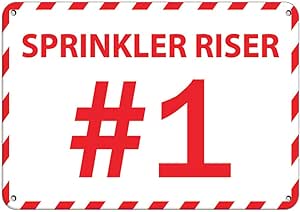 Amazon.com: Sprinkler Riser #1 Hazard Sign Fire Sign Label Decal ...