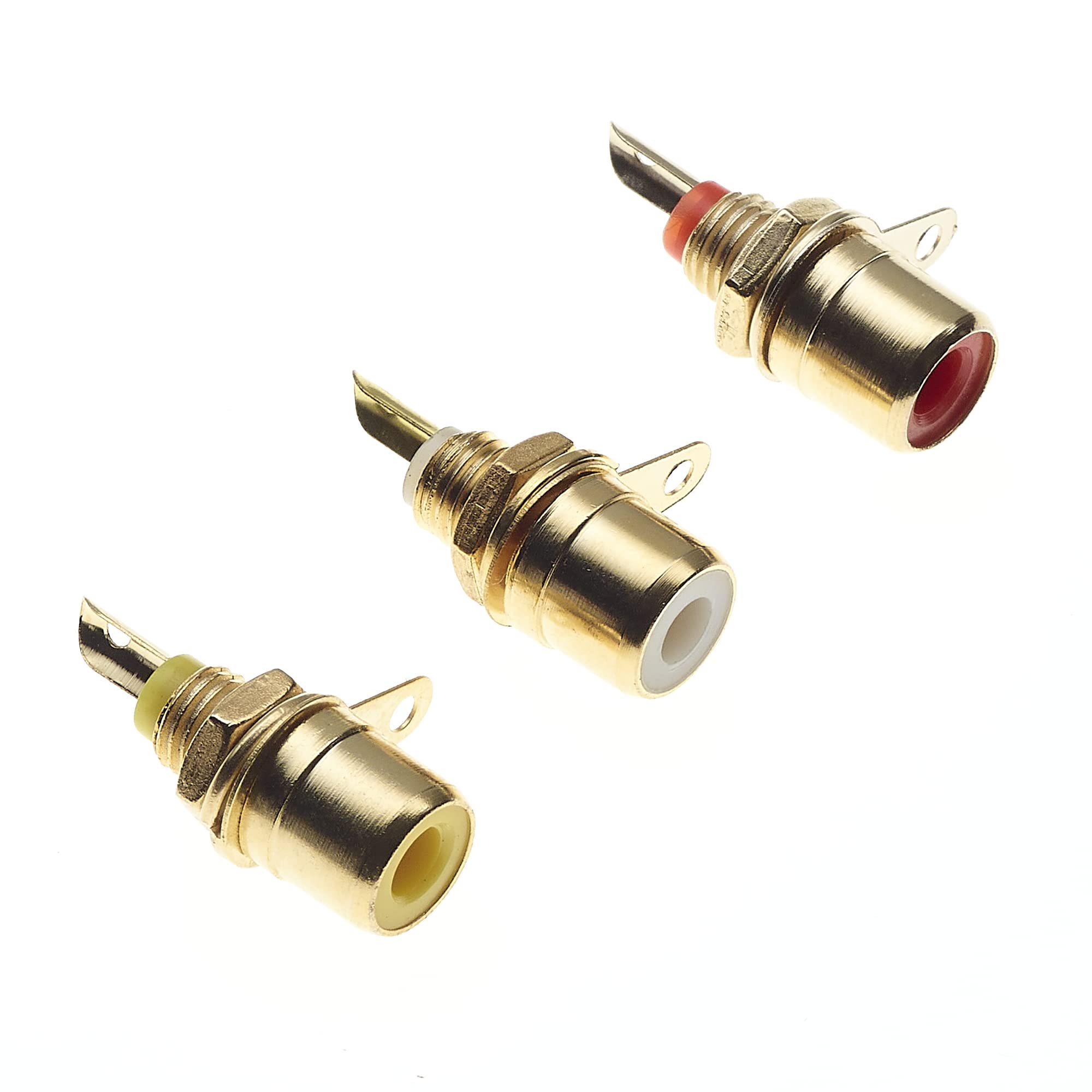 Phono Sockets - RCA Chassis Panel Mount Female Adapter, Gold Plated ...