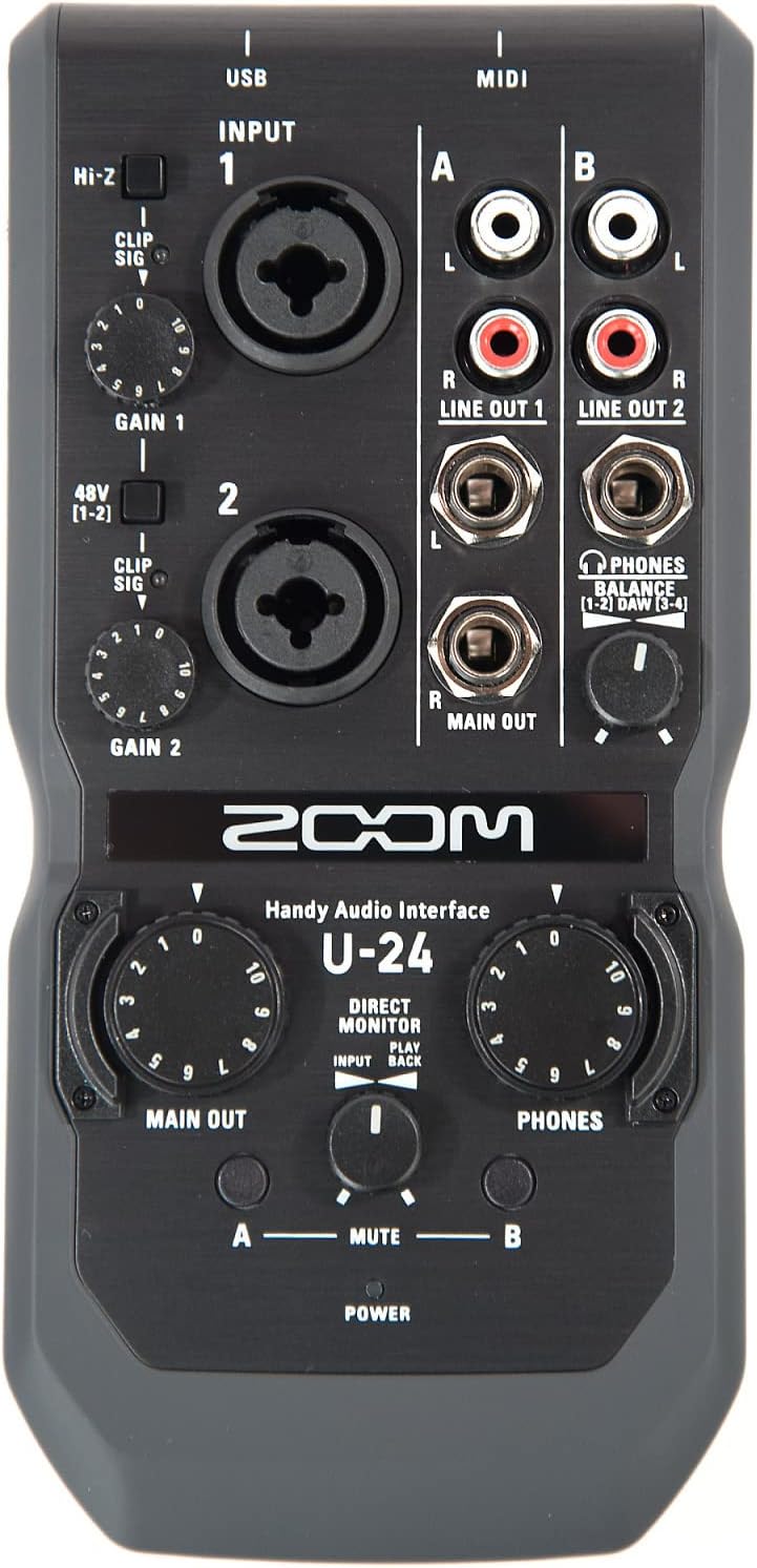 Amazon.com: Zoom U-24 Handy Audio Interface, 2-Channel Portable USB ...