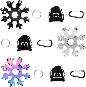 MATHARAGO Snowflake Multitool, 3pcs Snowflake Tool Stainless Steel 18 ...