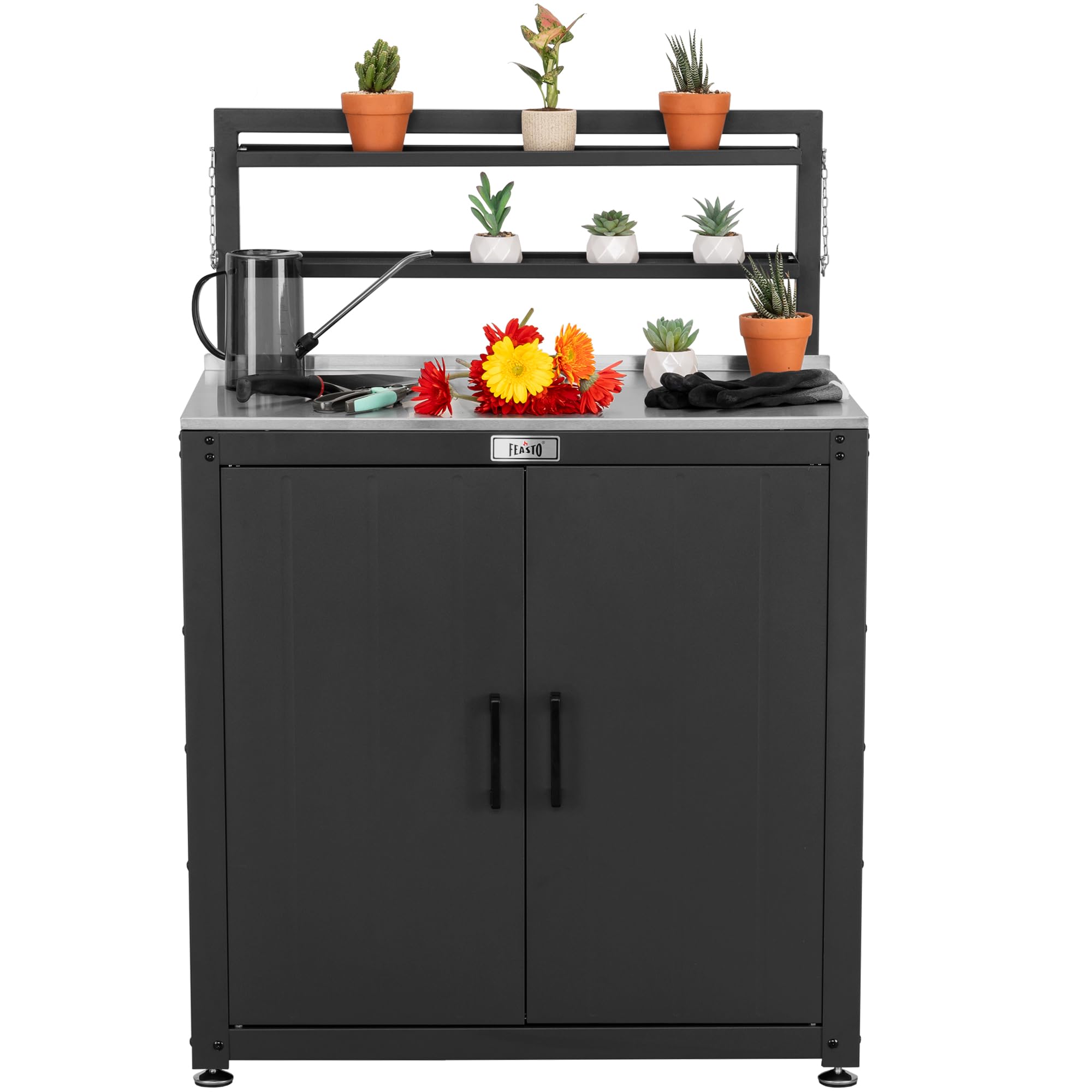 Amazon.com: Garden Potting Bench with Storage Cabinet,Outdoor Gardening ...