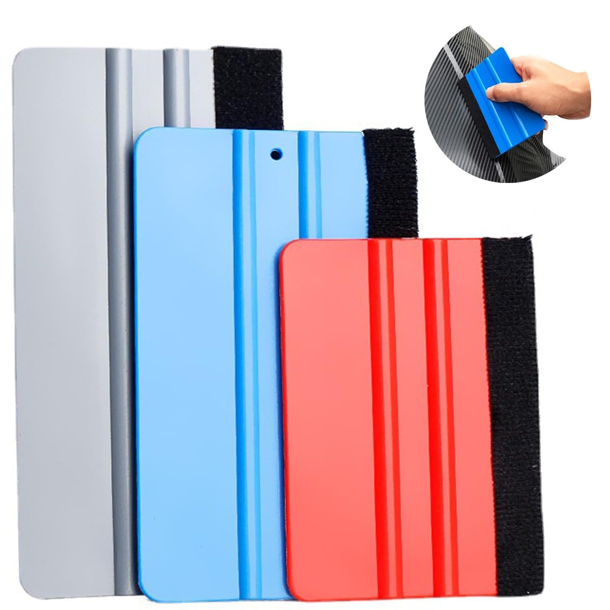 Supvox® 3Pcs Felt Edge Squeegee, 4inch - 5inch - 6inch Vinyl Wrap ...