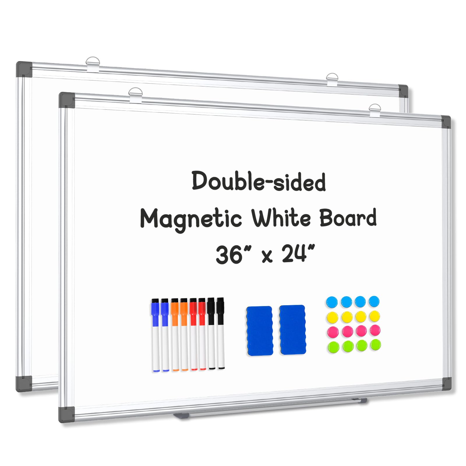 Amazon.com : AMUSIGHT 2 Pack Double-Sided Magnetic Whiteboard, 36" x 24 ...