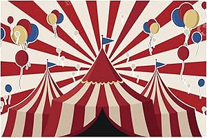 Amazon.com: SQATDS Photo Backgrounds Birthday Party Circus Theme Clown ...