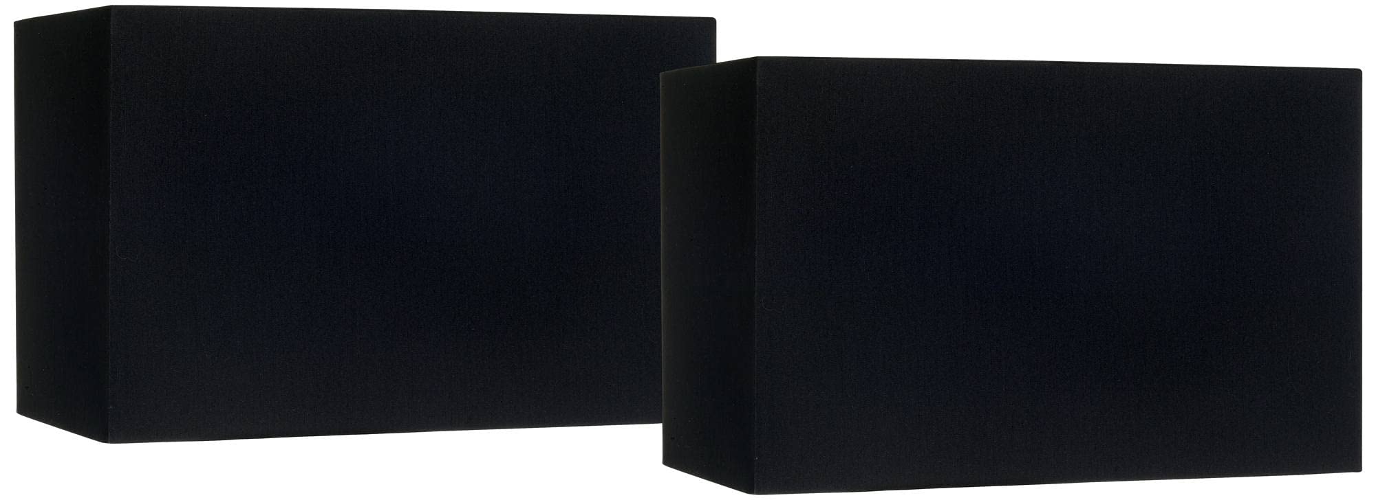 Set of 2 Hardback Rectangular Lamp Shades Black Medium 16" Wide x 8 ...