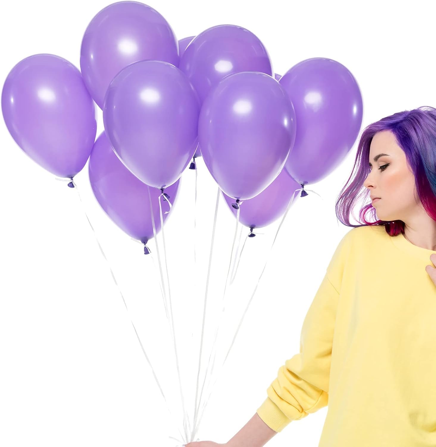 100 globos de color morado claro, globos de látex morado de 12 pulgadas ...