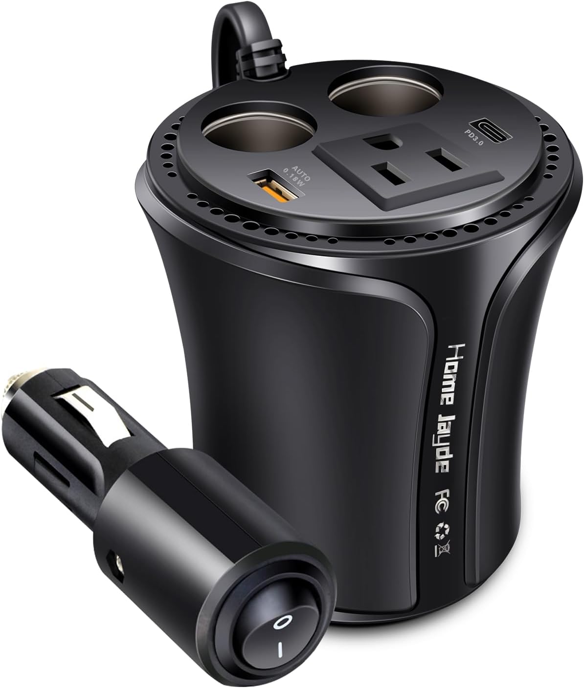 Amazon.com: PowerLine PowerCup 200/400 Watt Mobile Inverter with USB ...