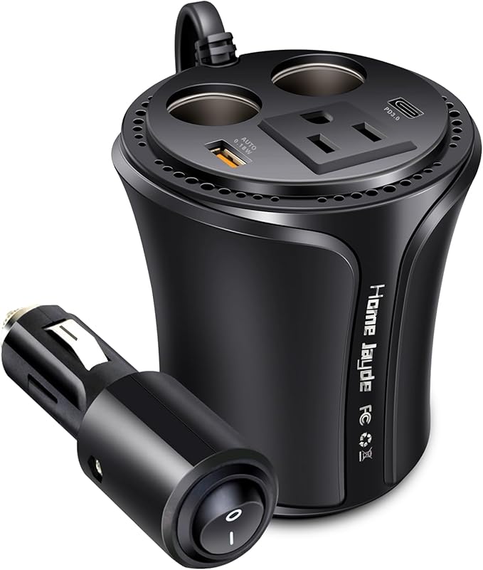 Amazon.com: HomeJayde 150W Car Power Inverter DC 12v to 110v, AC Plug ...