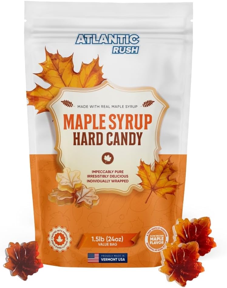 Real Maple Syrup Leaf Drop Candy -Maple Drop Hard Candy- 1.5lb Bag ...