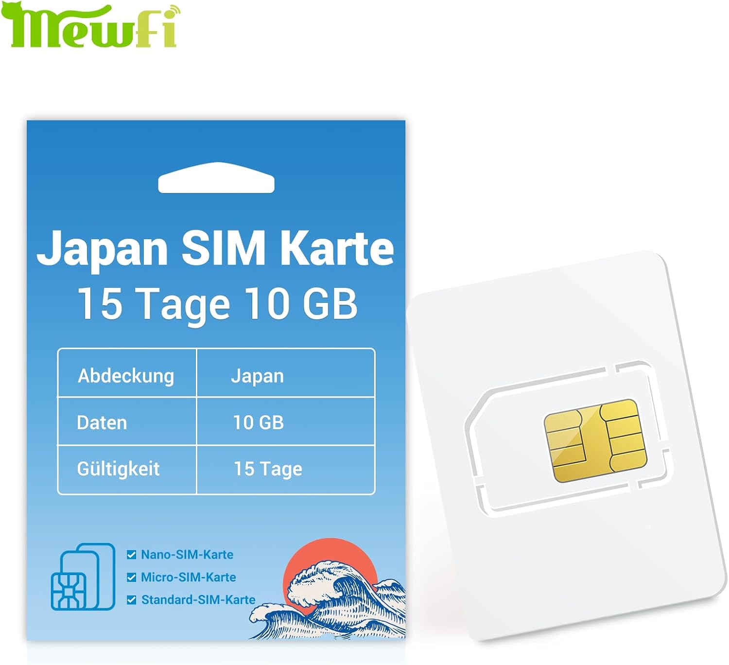 Japan SIM Karte Japan Daten nur Prepaid SIM Karte 15 Tage 10GB, 3 in 1 SIM Karte für Unlocked ...