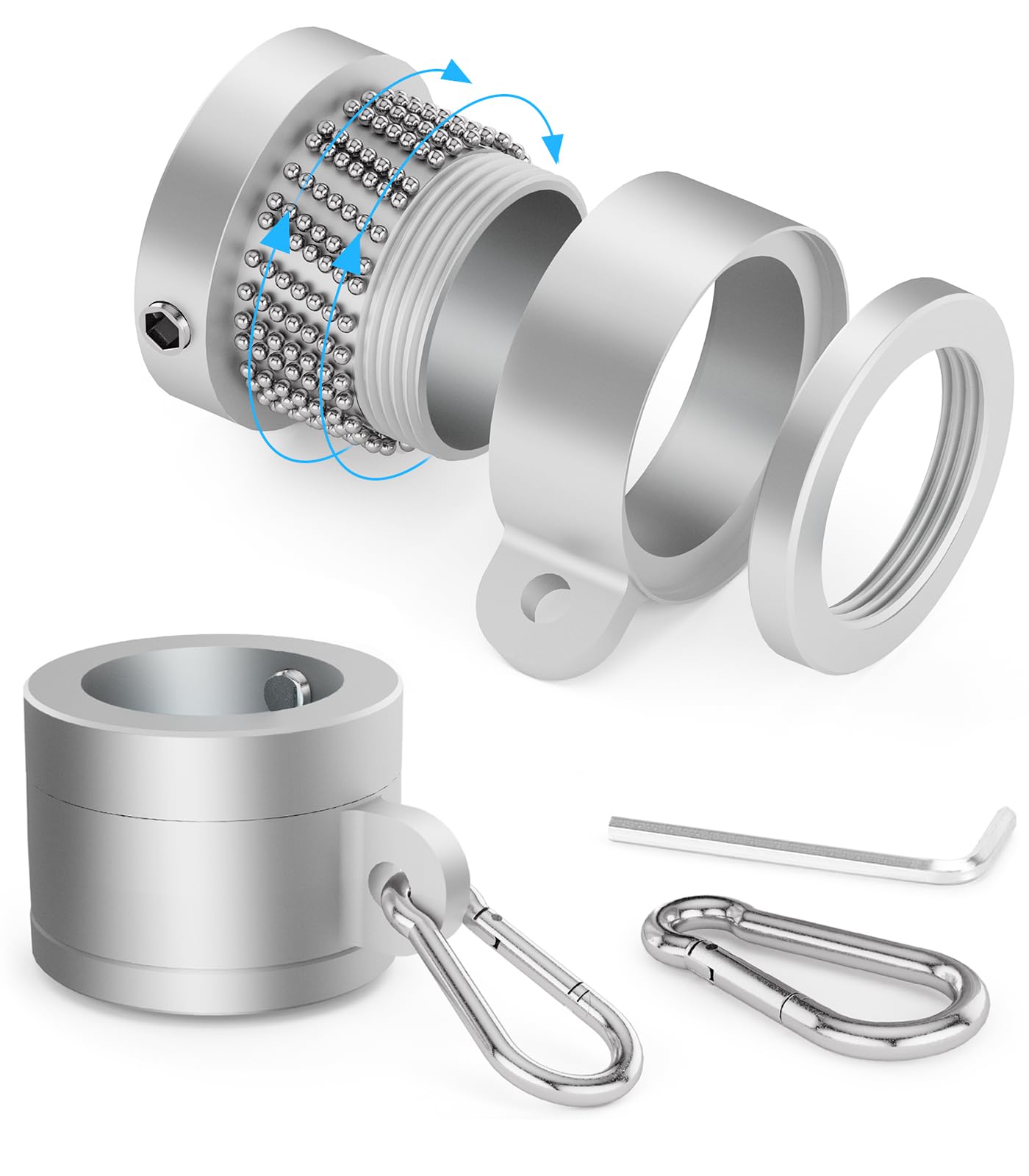 Amazon.com : 1 Pair Aluminum Alloy Flag Pole Rings 1 Inch, 360 Degree ...