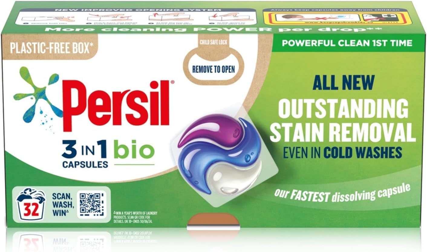 Persil 3 in 1 Bio Washing Capsules laundry capsules for a powerful ...