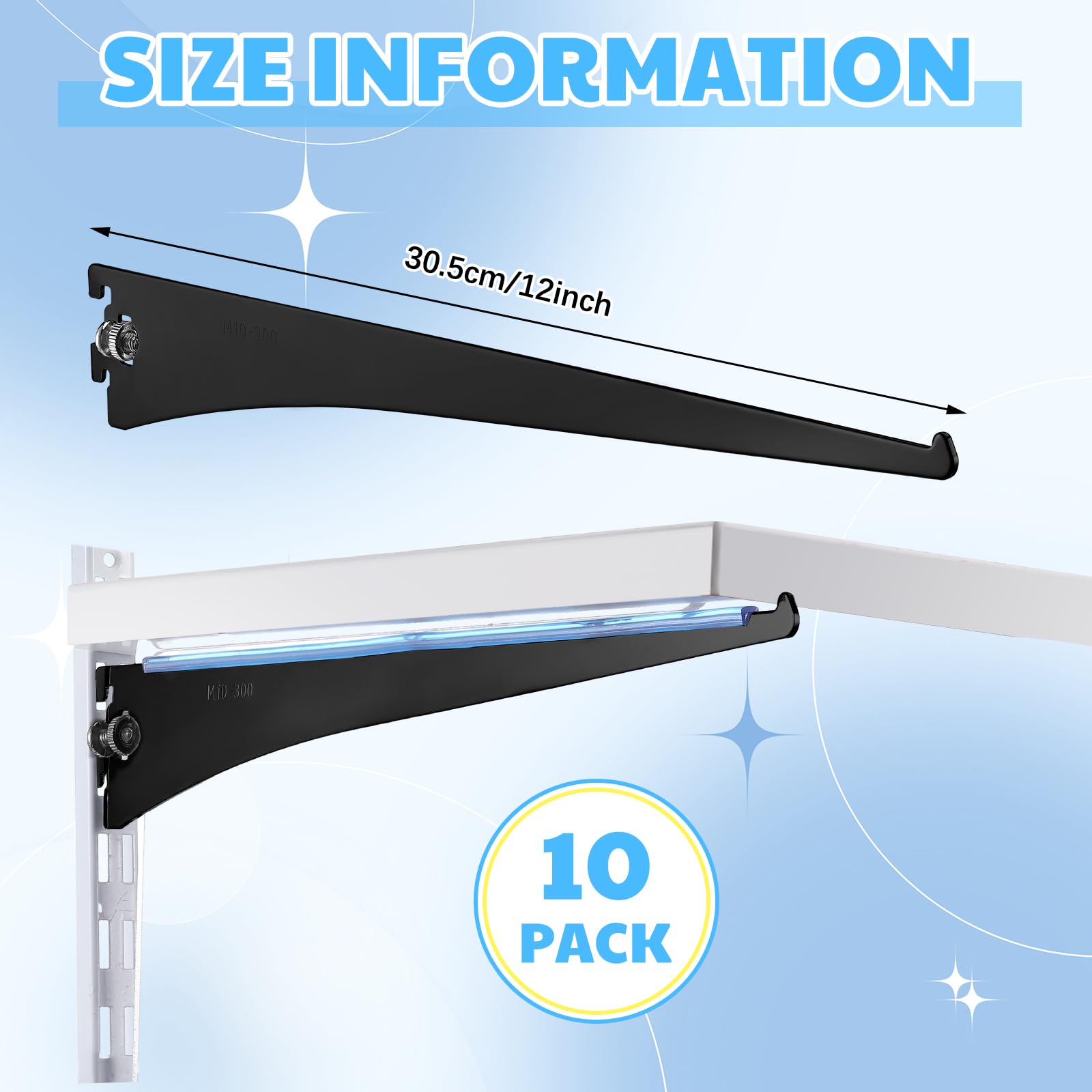 Snapklik.com : Gisafai 10 Pack 12 Inch Shelf Bracket Adjustable ...