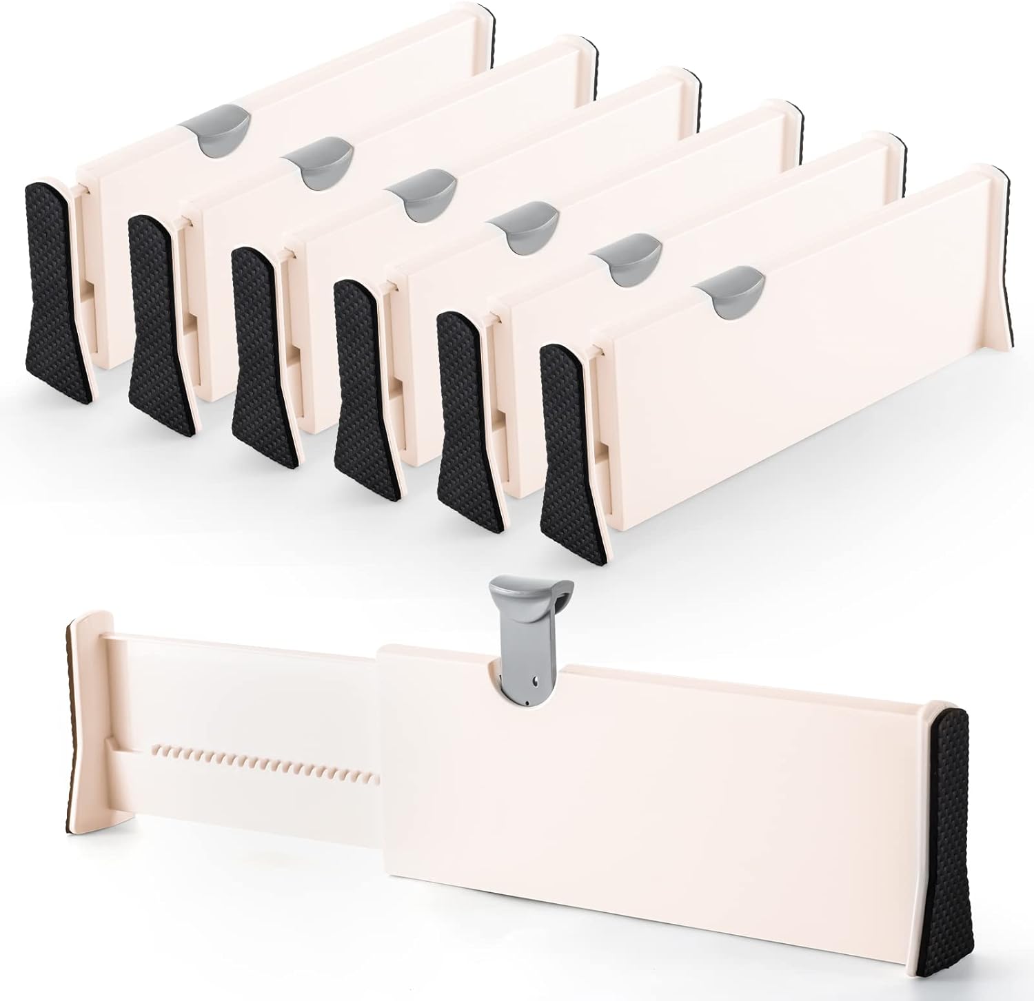 Olyzer 6 Pack Drawer Dividers Organizer, Adjustable Separators 4" High ...