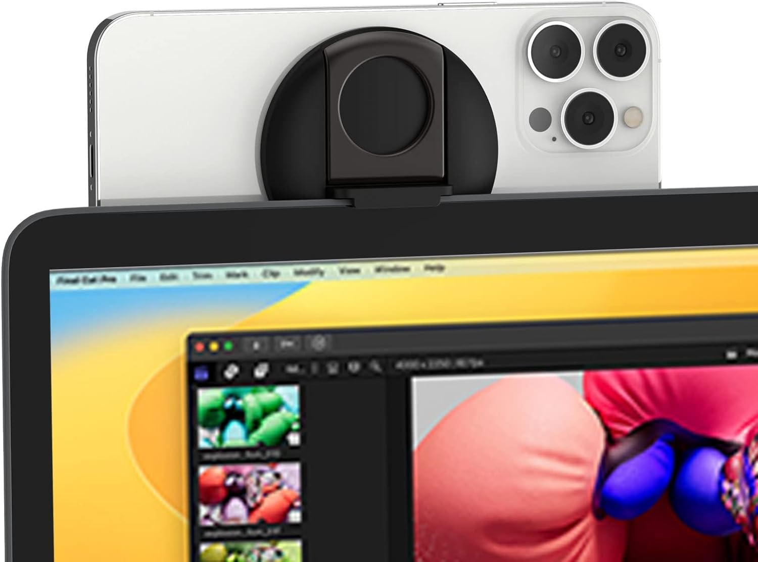 Amazon | Belkin 3-in-1 連係カメラ マウントApple共同開発製品 MacBook用 iPhone Webカメラ化【マグネット式/スマホリング/バンカーリング/スマホ ...