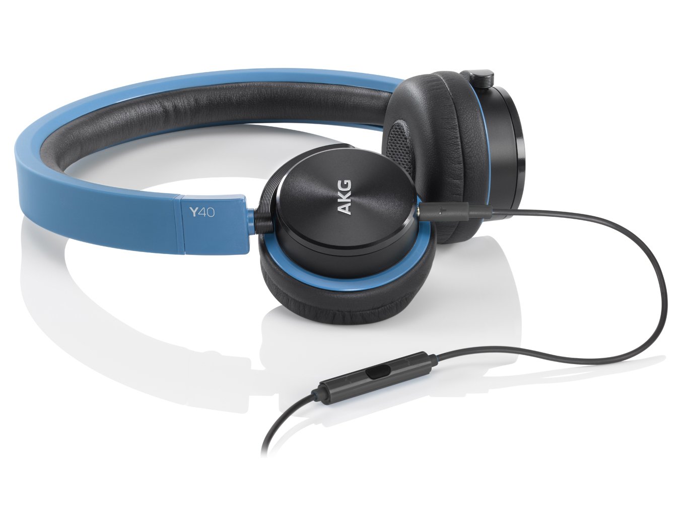 AKG Y40 Blue Mini On-Ear Headphone with Remote/Microphone and ...