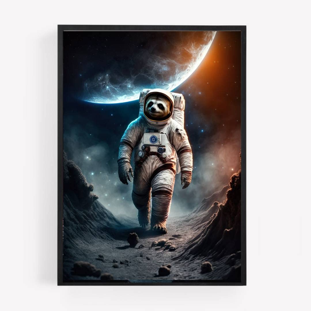 Astronaut Sloth Memes Crazy Funny Space Sloth Riding On Turtle