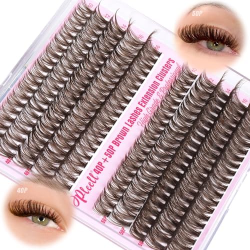 Amazon.com: Brown Lash Clusters 40+50D Eyelash Clusters D Curl ...