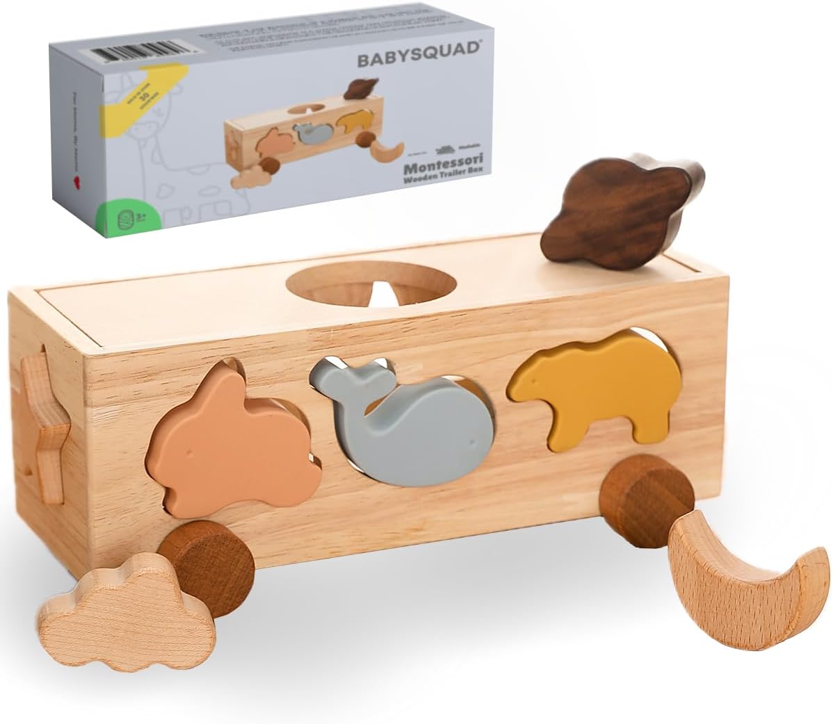 Amazon.com: BabySquad Shape Sorter with 8 Shapes Toddler Toys, Toddler ...