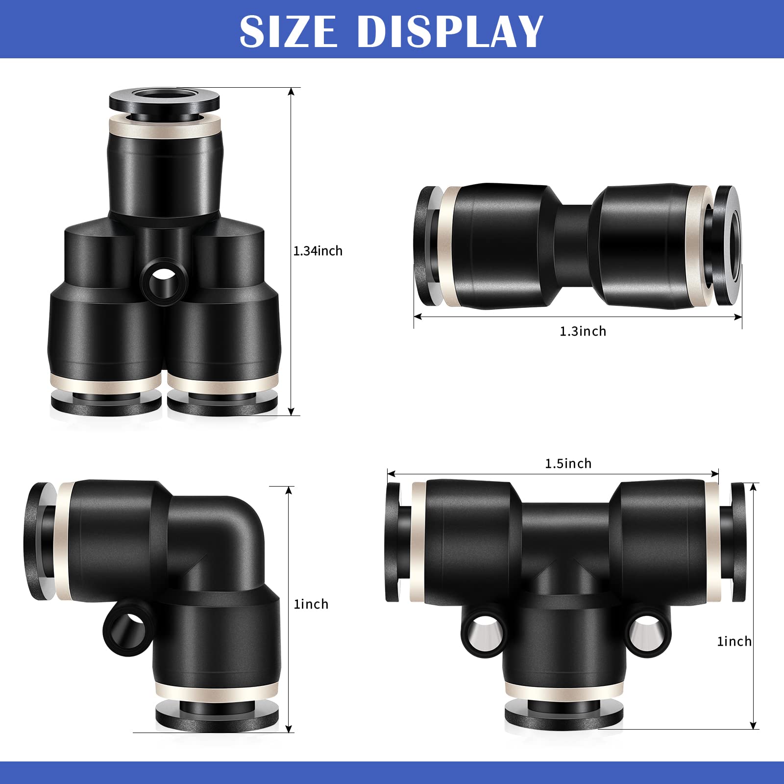 Snapklik.com : Hotop Push To Connect Fittings Air Line Pneumatic ...