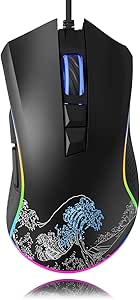 Amazon.com: HITIME XVX Wired Gaming Mouse, 12000 DPI RGB Mouse with 12 ...