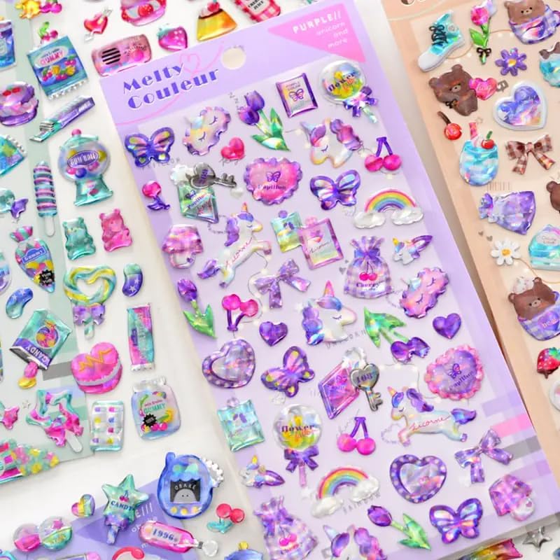 FunBlast Kawaii Stickers Set – Set of 4 Stickers for Kids, 3D Stickers ...