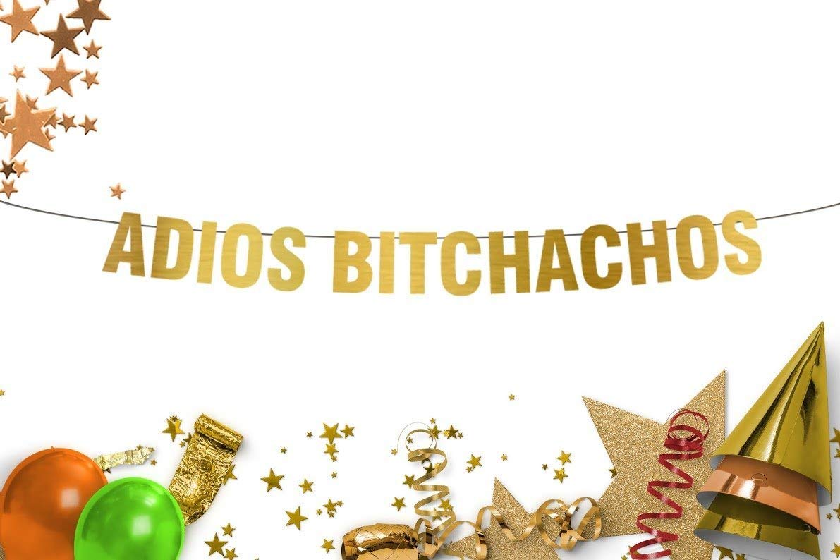 Going Away Party Decoration | Adios Bitchachos Banner | Gold Glitter ...