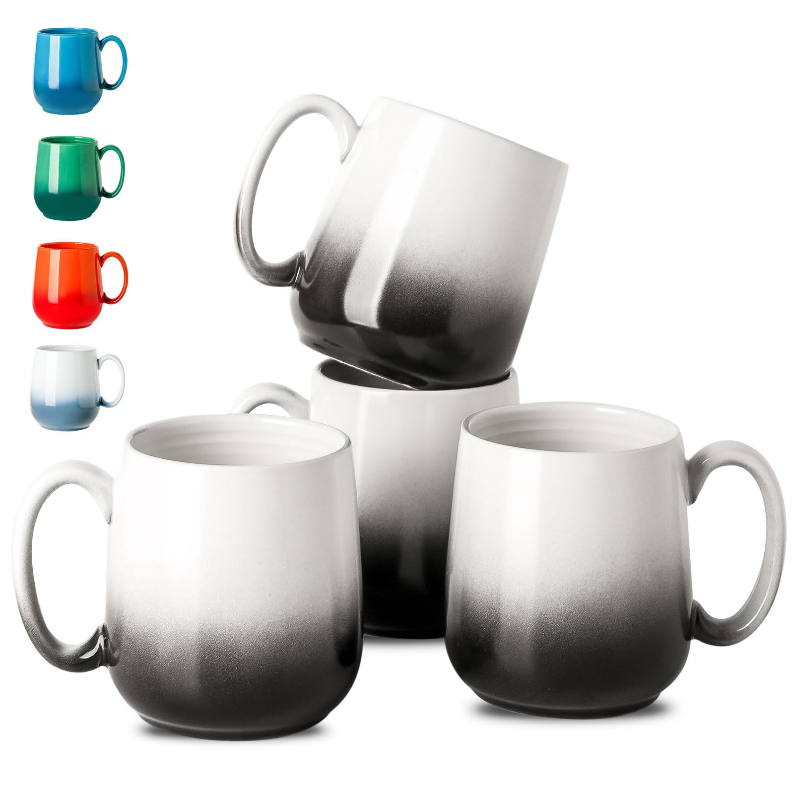 Amazon.com: Hasense Coffee Mugs, 15 OZ Ceramic Coffee Cups Set of 4 ...