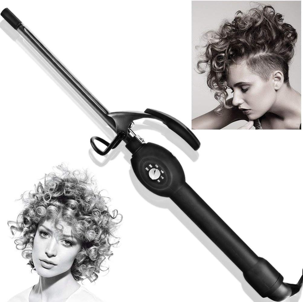 Amazon.com : BLUETOP 9mm Ceramic Mini Hair Curler for Short Hair, Tight ...