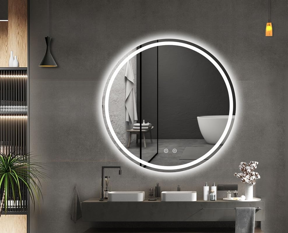BELOFAY 600mm Lucy Round Bathroom LED Mirror, Illuminated Bathroom ...