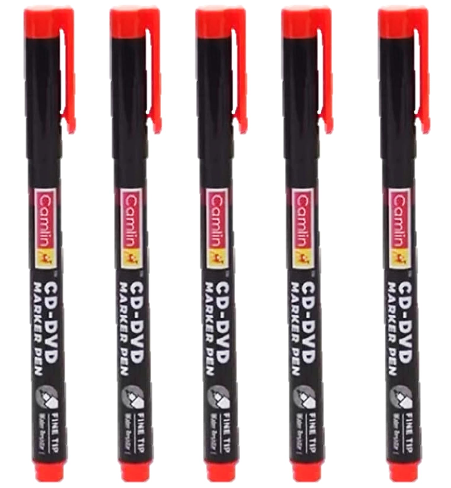 Camlin CD-DVD Marker Pen, Red (Pack of 5) : Amazon.in: Office Products