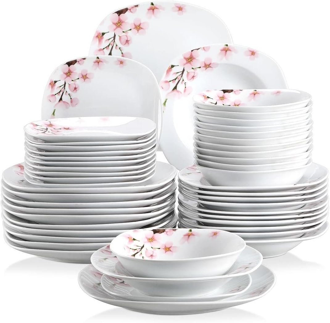 Amazon.com | VEWEET, Series Annie, Porcelain Dinnerware Sets for 6 ...