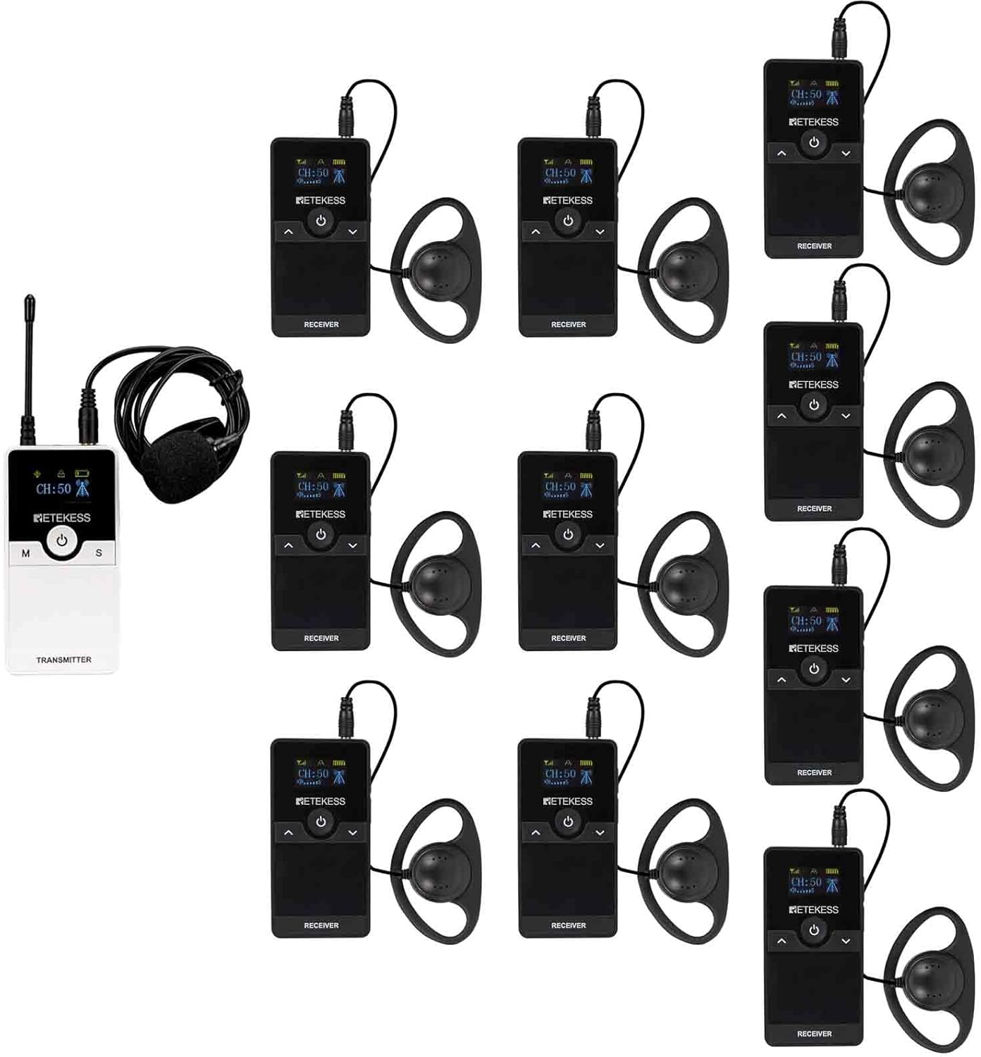 Amazon.com: Retekess TT116 Wireless Tour Guide System, Translation ...