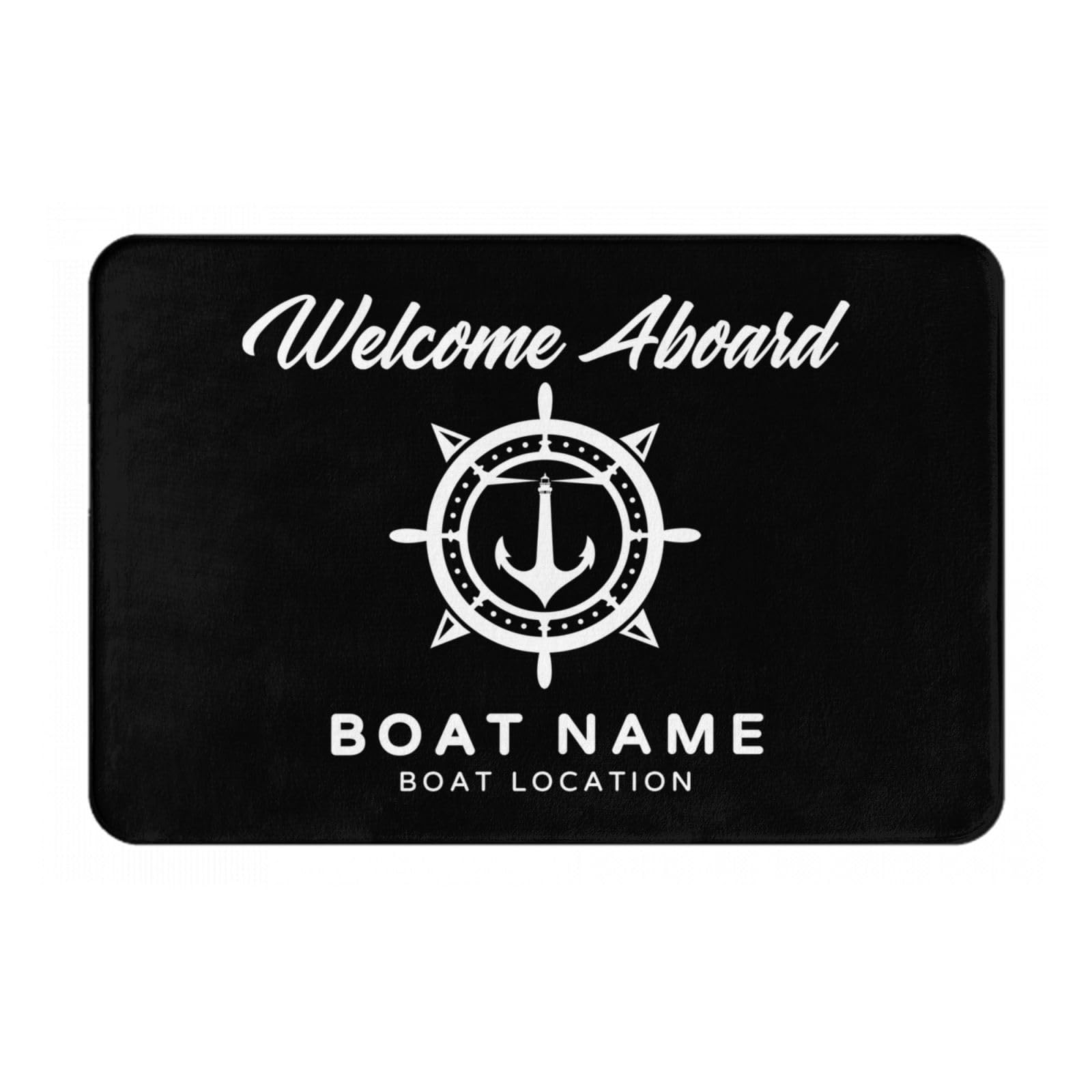 Amazon.com: Personalized Welcome Aboard Boat Mat/Rug Custom Anchors ...