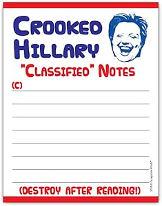 Amazon.com : Guajolote Prints Crooked Hillary Notepad - Funny Novelty ...