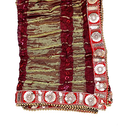 Aditri Creation Dark Red Large Decorative Cloth Chunari (Size :- 2 ...