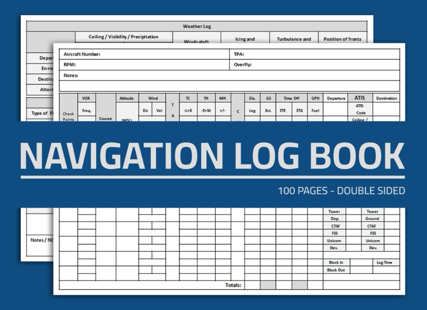Navigation Log Book: Flight Navigation Logbook | Flight Planning Sheets ...