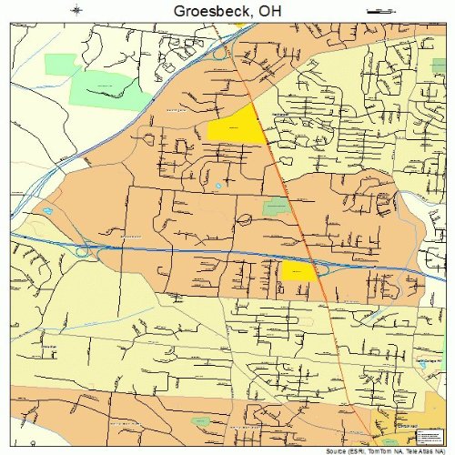 Large Street & Road Map of Groesbeck, Ohio OH - Printed poster size ...