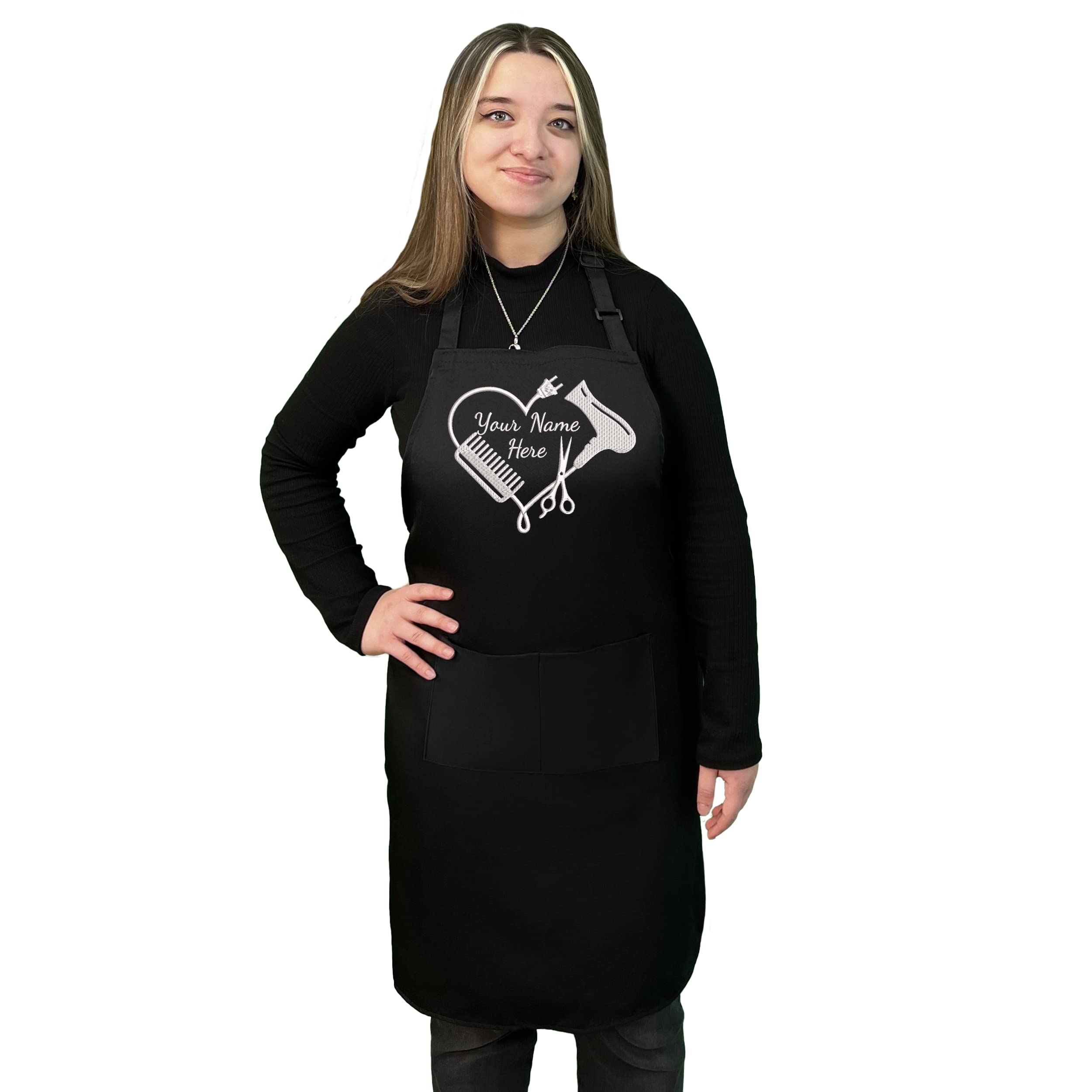 Amazon.com: PLACE4PRINT Hair Stylist Apron Embroidered, Personalized ...