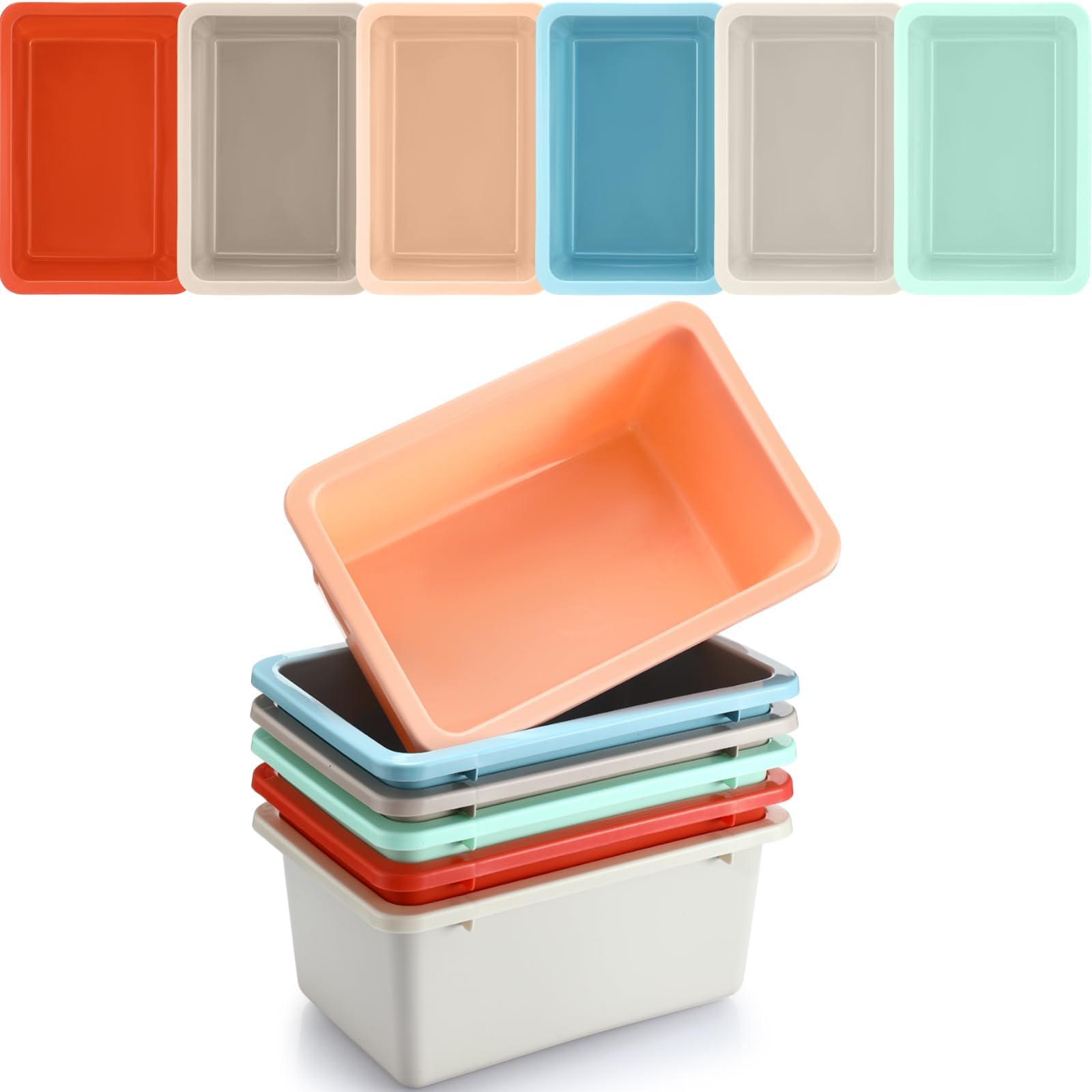 Amazon.com: 12 Pieces Plastic Cubby Bins Office Kids Storage Container ...