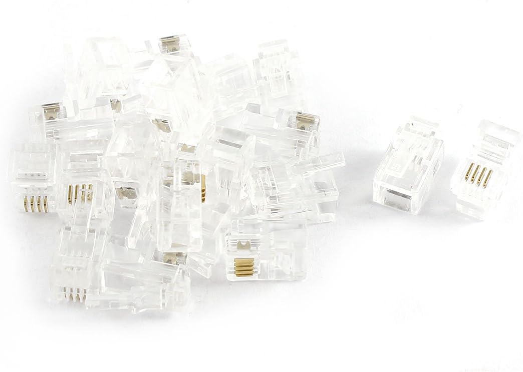 Amazon.com: uxcell 20 Pack Phone Modular Plug, Household RJ9 4P4C ...