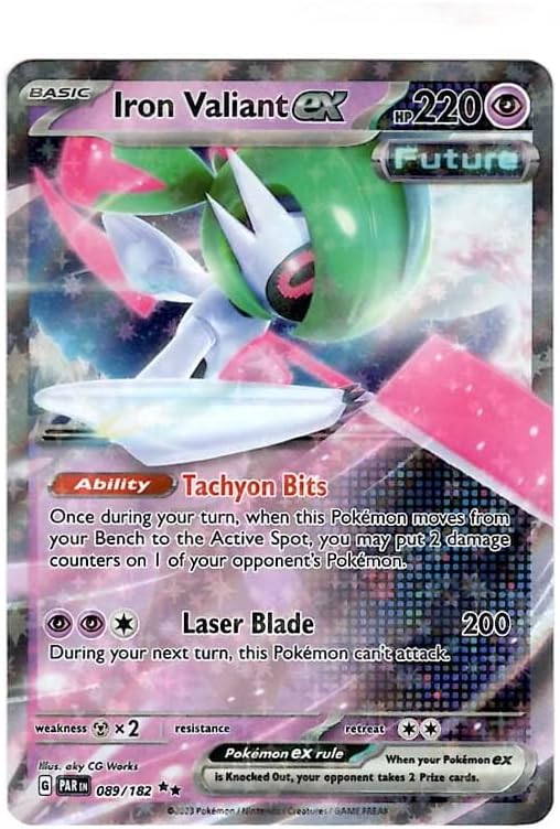 Amazon.com: Pokemon - Iron Valiant ex 089/182 - Paradox Rift - Future ...