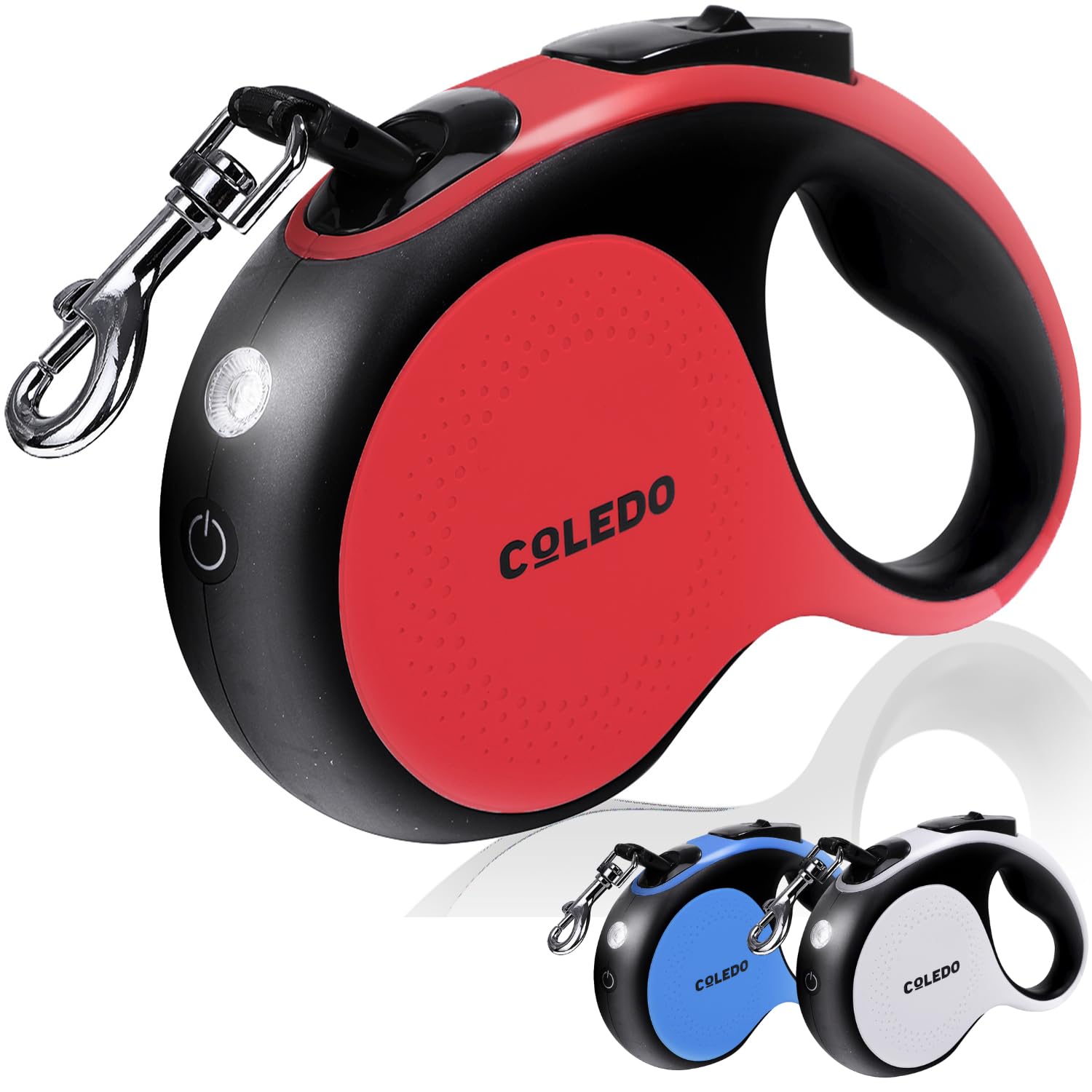Amazon | COLEDO 犬 リード 伸縮 【 LED ライト付き 】 USB 充電式 5m 小型犬 中型犬 大型犬 [ 長さ : 5 ...