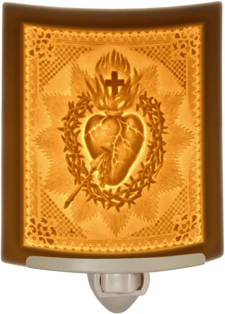 Sacred Heart of Jesus Lithophane Night Light Handmade by The Porcelain ...