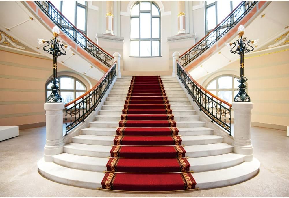 Amazon.com : Elegant Staircase Photography Backdrop Fabric Villa Stair ...