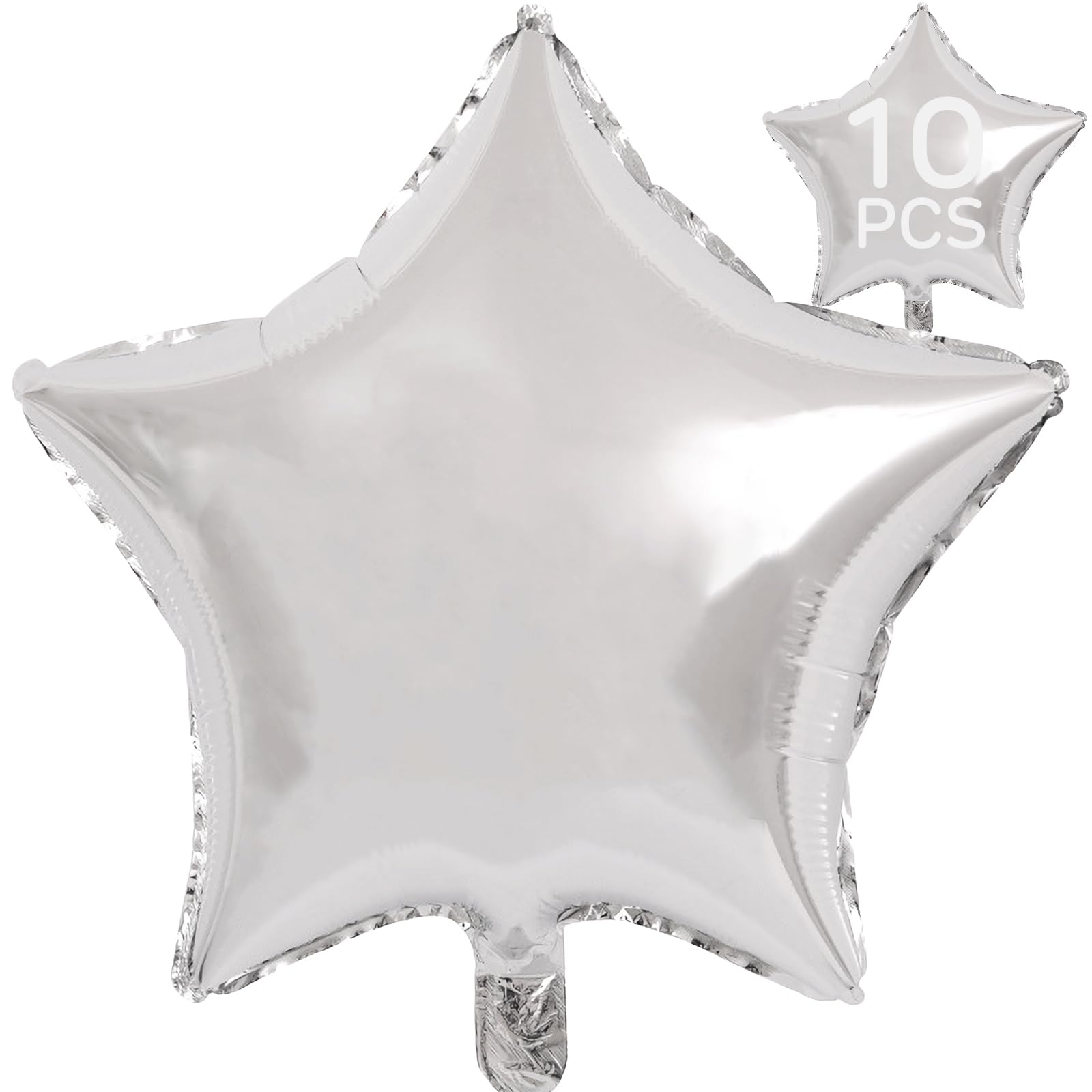 Amazon.com: Silver Star Balloons 18 Inch, 10 Pcs Silver Star Shaped ...